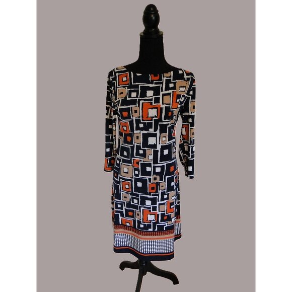 Tacera | Dresses | Tacera Womens Dress Mixed Geometric Design In Navy ...